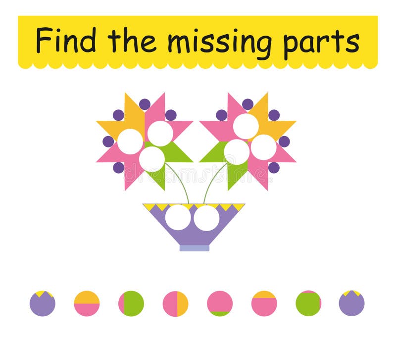 Game for Children. Cute Cartoon Flower Stock Vector - Illustration of ...