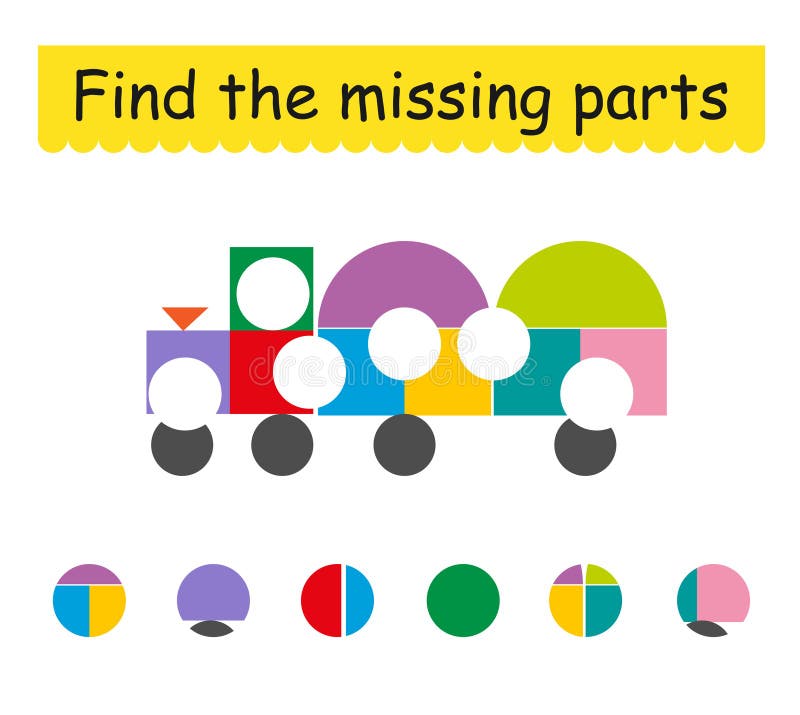 Game for Children. Cute Cartoon Train Stock Vector - Illustration of ...