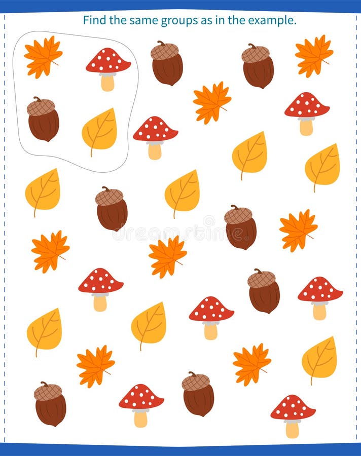 A Game for Children. Find All Groups As in the Example Stock Vector ...