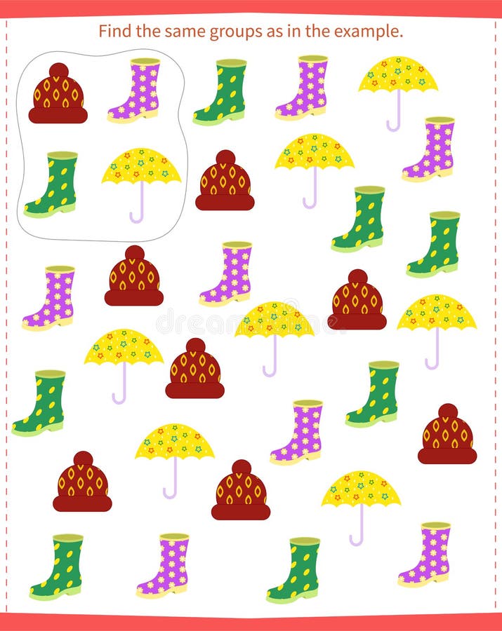 A Game for Children. Find All Groups As in the Example Stock Vector ...