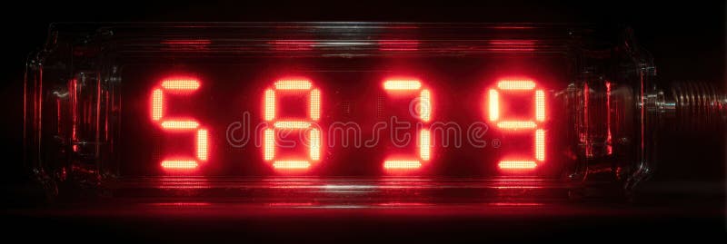 Game Clock Countdown Showing Red Digits with Upper Margin for Text ...