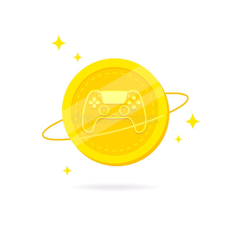 Game Coin Logo Icon. Gaming Coin with Joystick Symbol Stock Vector ...