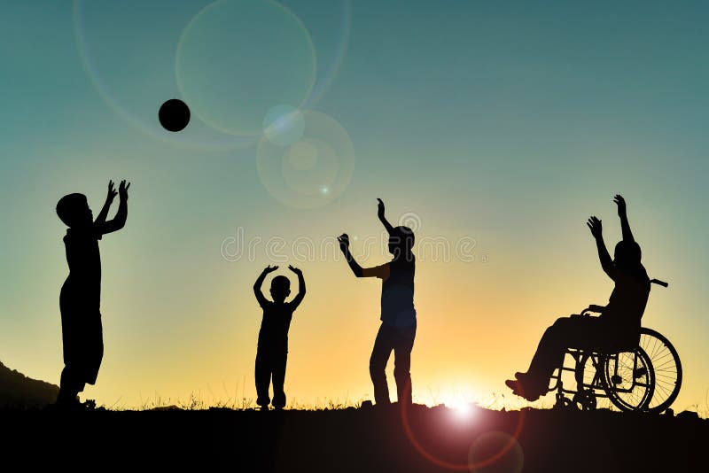 Game Concept for Friends with Disabilities Stock Image - Image of lead ...