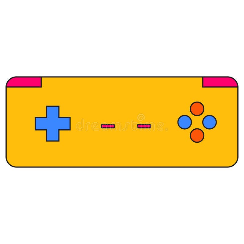 Retro Game Console in Colorful Design. Isolated on White Background ...