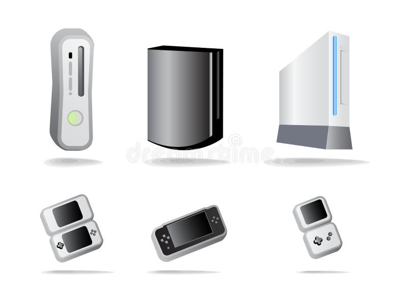 Game console icon set stock vector. Illustration of icon - 10614875