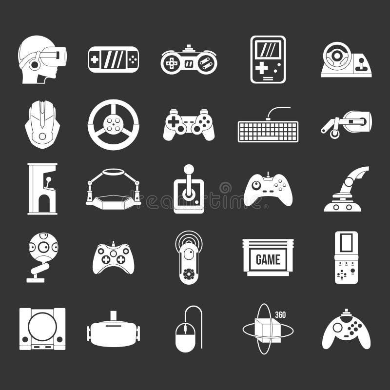 Fix Game Console Icons Set, Simple Style Stock Vector - Illustration of ...