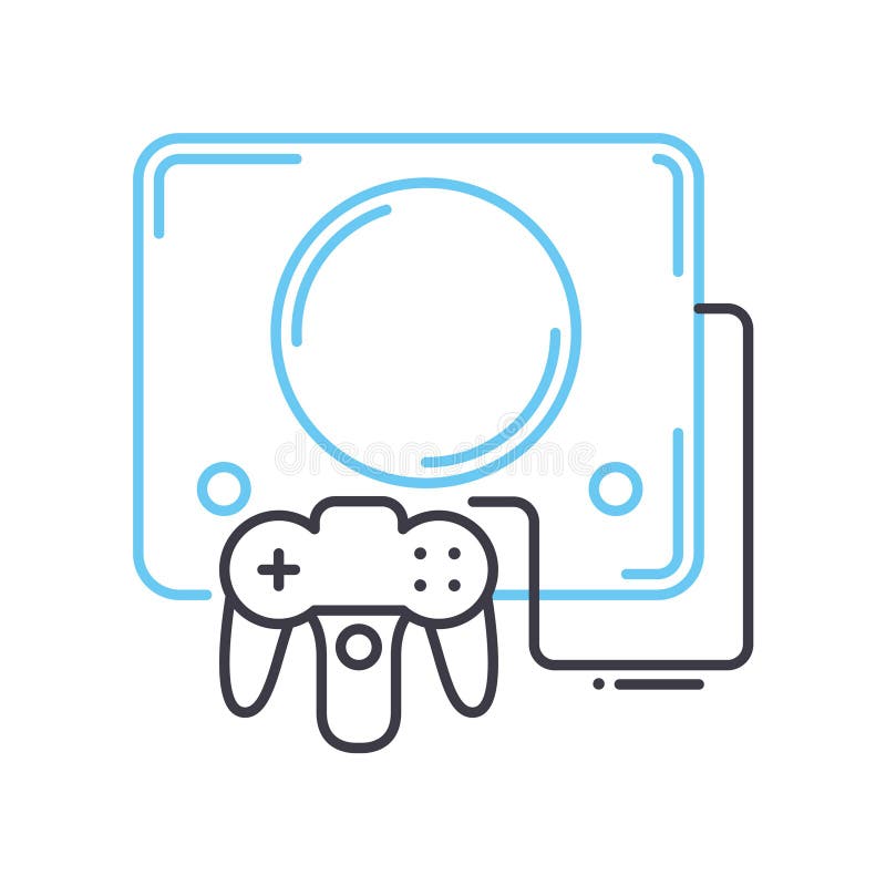 Game Console Line Icon, Outline Symbol, Vector Illustration, Concept ...
