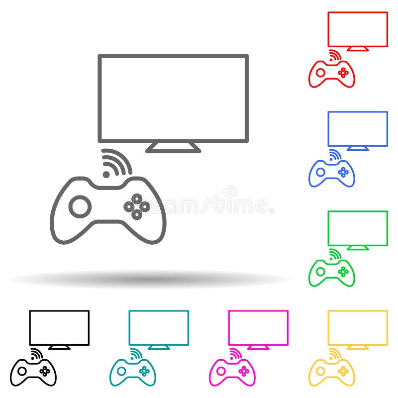 Game Console Multi Color Style Icon. Simple Thin Line, Outline Vector ...