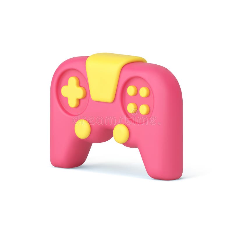 Game Console Pink Gamepad Remote Controller Virtual Gaming Device 3d ...