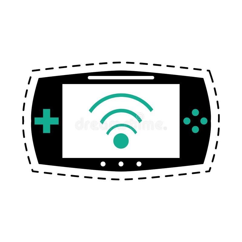 Game Console Portable Play Device Dot Line Stock Vector - Illustration ...