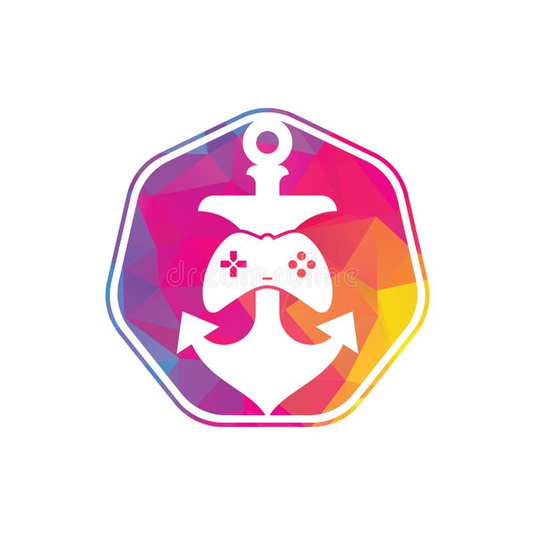 Game Controller and Anchor Logo Template. Stock Vector - Illustration ...