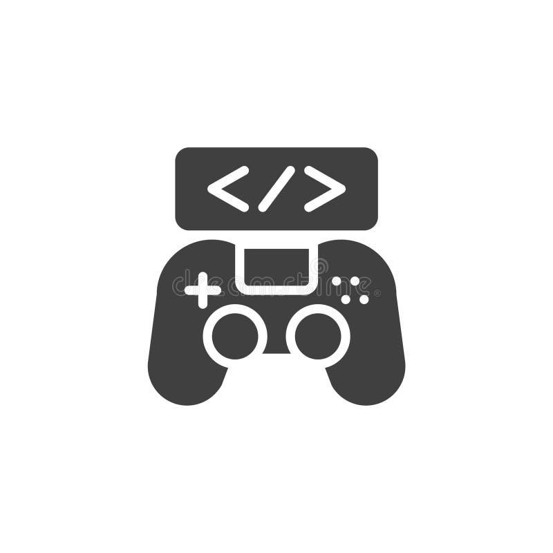 Game Controller with a Code Symbol Vector Icon Stock Illustration ...