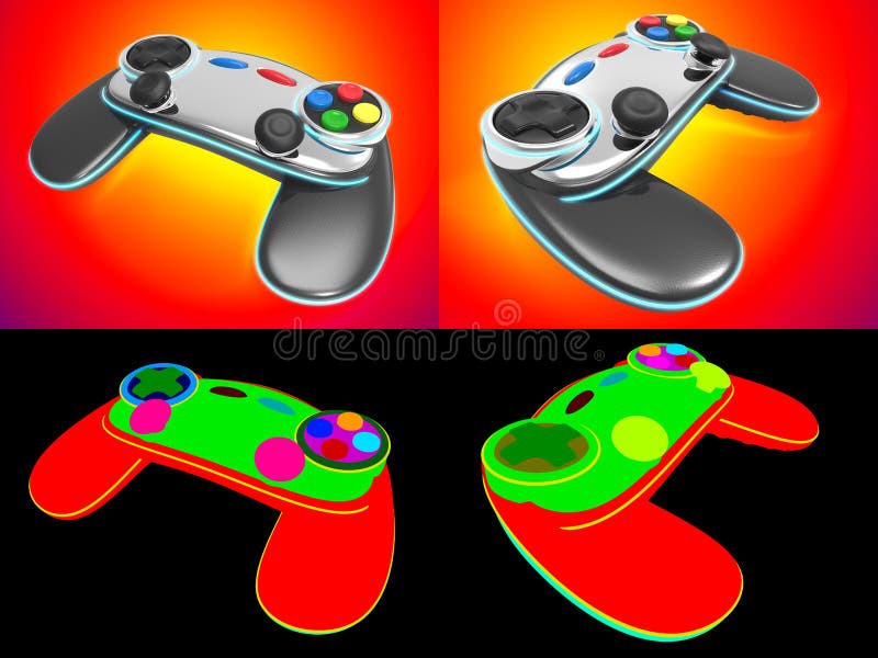 Gaming Icon on Globe Formed by Binary Code Stock Illustration ...