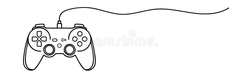Game Controller Continuous One Line Drawing Outline Vector Illustration ...