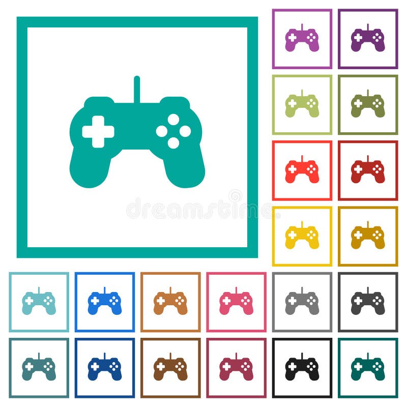 Game Controller Vivid Colored Flat Icons Icons Stock Illustration - Illustration of colors ...