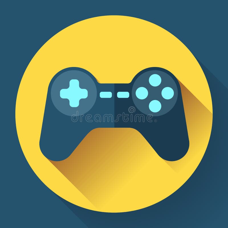 Game Controller Flat Icon with Long Shadow Stock Vector - Illustration ...
