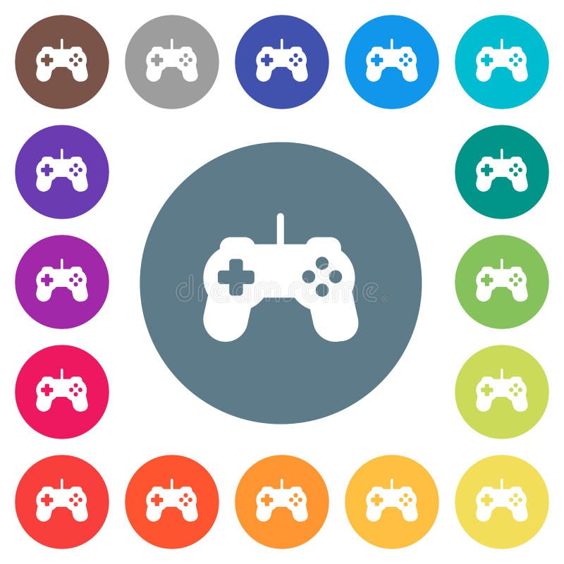 Game Controller Vivid Colored Flat Icons Icons Stock Illustration ...