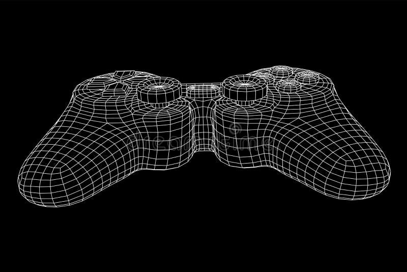 Game Controller or Gamepad for Videogames. Wireframe Low Poly Mesh ...