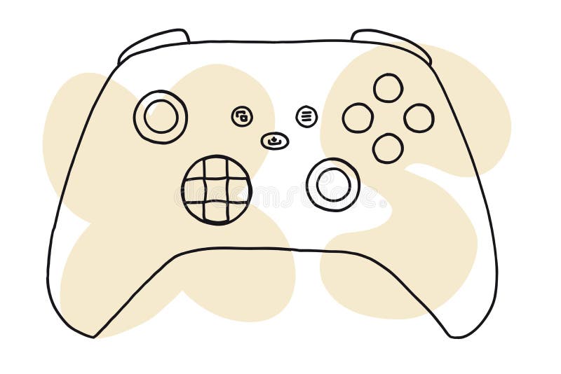 Game Controller in Hand-drawn Outline Doodle Style Stock Vector ...