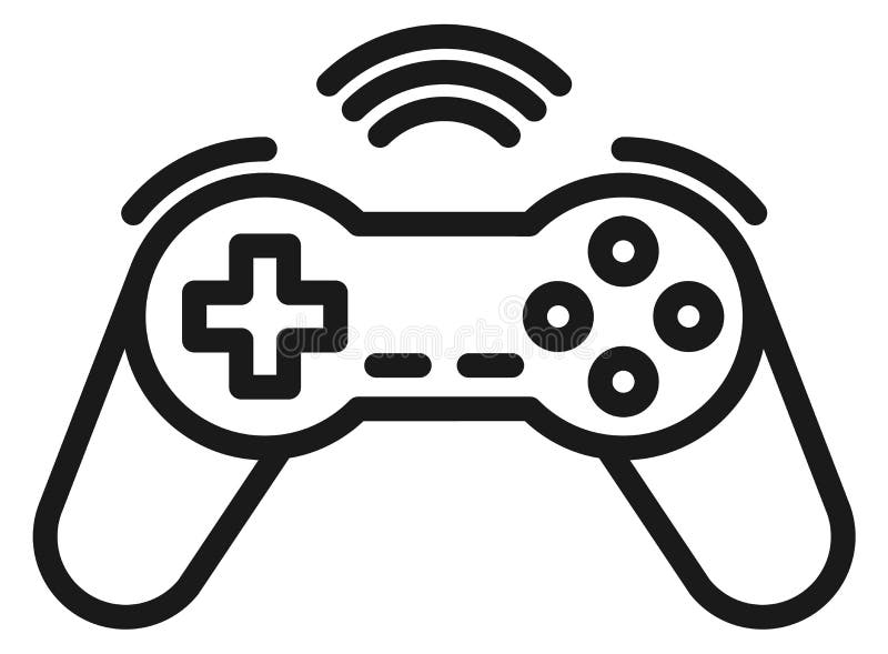 VR Controller Line and Glyph Icon, Gaming and Play, Joystick Sign ...