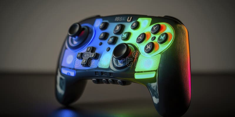 Game Controller with Rgb Led Light Stock Illustration - Illustration of ...