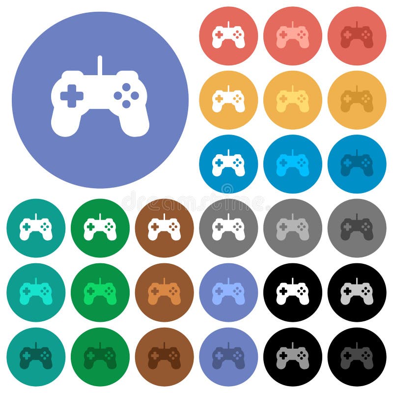 Game Controller Round Flat Multi Colored Icons Stock Vector - Illustration of equipment ...