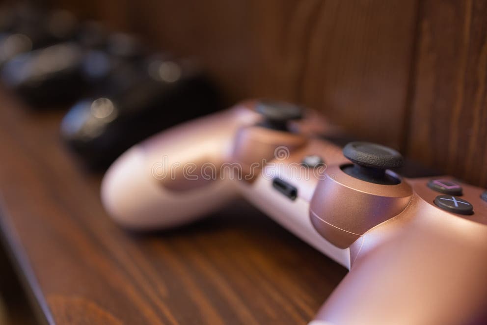 Game Controller, Videogame Joystick or Gamepad on a Table. Stock Photo ...