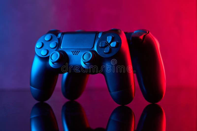 Game Controller, Videogame Joystick or Gamepad on a Table. Close Up ...