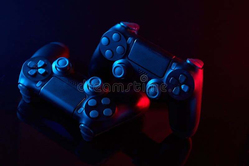 Game Controller, Videogame Joystick or Gamepad on a Table. Close Up ...