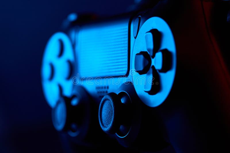 Game Controller, Videogame Joystick or Gamepad on a Table. Close Up ...