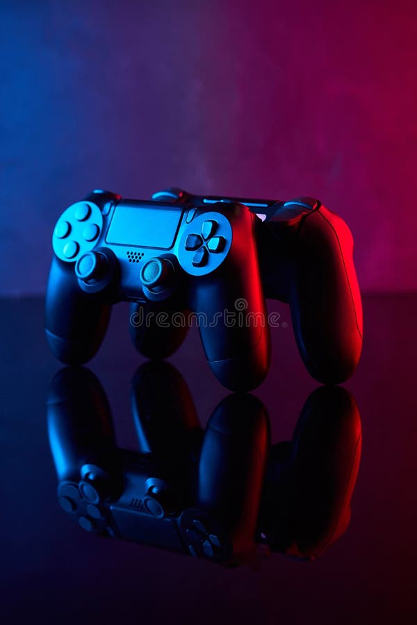 Game Controller, Videogame Joystick or Gamepad on a Table. Close Up ...