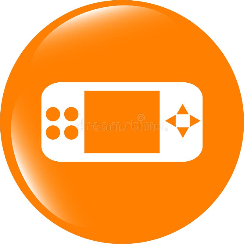 Game Controller Web Icon, Button Isolated on White Stock Illustration ...