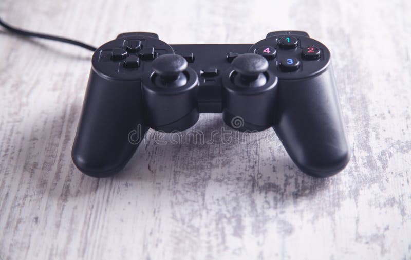 Game Controller on White Desk Stock Image - Image of view, gaming ...