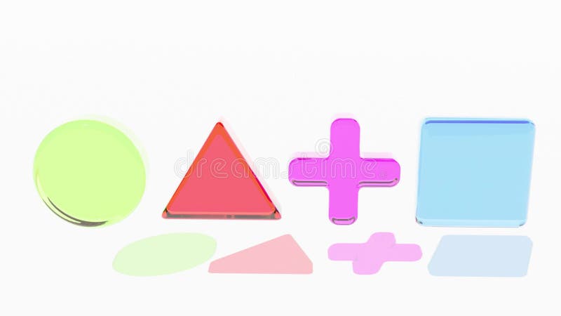 Game Controls Green Circle Red Triangle Pink Cross and a Blue Square 3d ...