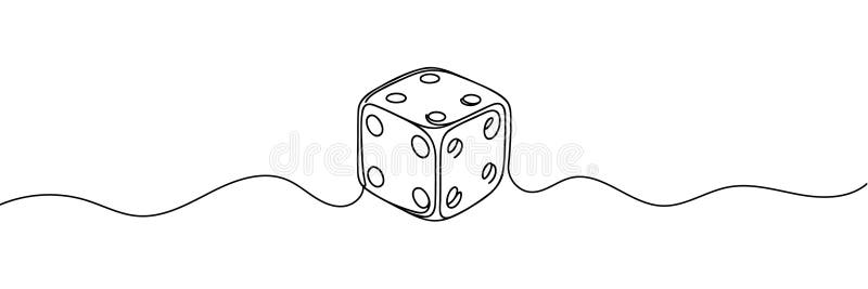 The Game Cube is Drawn in One Line. Continuous Contour Drawing of Game ...