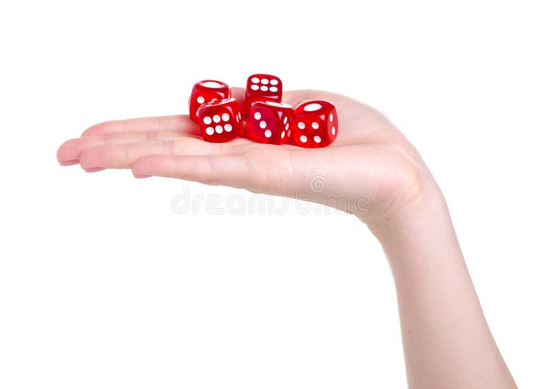 Game cubes dice in hand stock photo. Image of addiction - 177591926