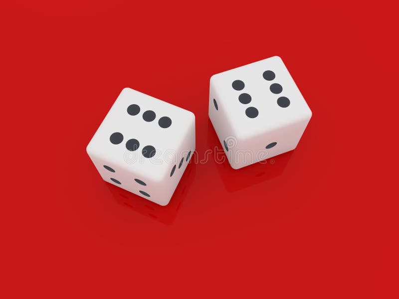 Game Cubes on a Red Background. Stock Illustration - Illustration of ...