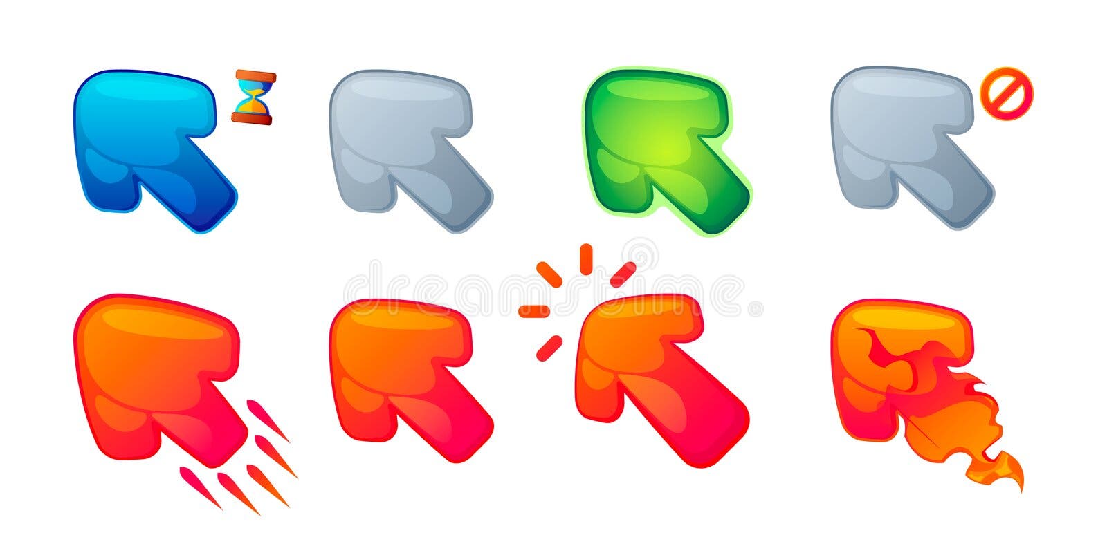 Click Animation Cartoon Cursor Click Frame Sequence Pointer Interaction Sprite User Interface