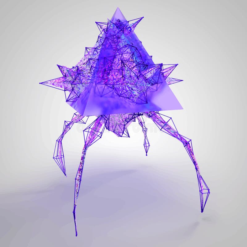 Game 3D Geometric Flying Monster. Vector Stock Vector - Illustration of ...