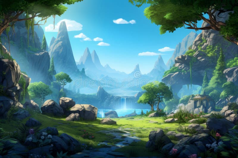 Game 2d Platformer Background in Cartoon Style. Generate Ai Stock Image ...