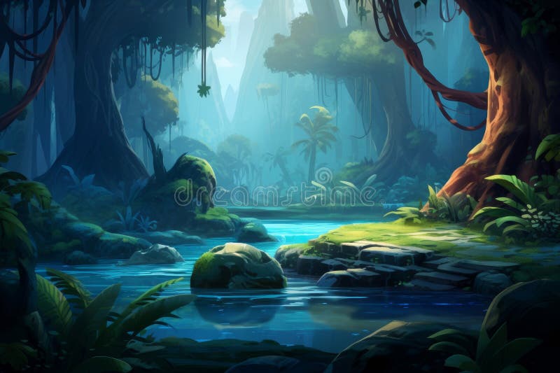 Game 2d Platformer Background in Cartoon Style. Generate Ai Stock Photo ...