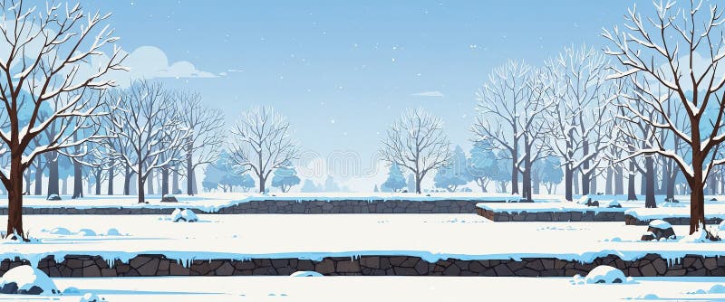 Game 2d Winter Landscape Park Background Stock Photos - Free & Royalty ...