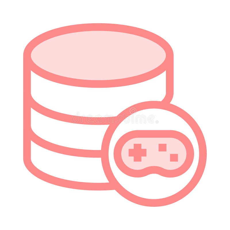 Game Database Color Line Icon Stock Illustration - Illustration of ...