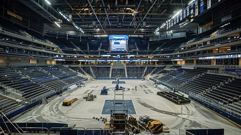 Game Day Arena Preparation stock illustration. Illustration of fans ...