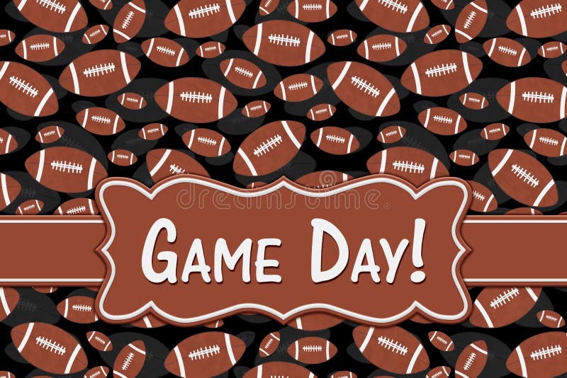 Game Day Message with Illustration Football Pattern Stock Illustration ...