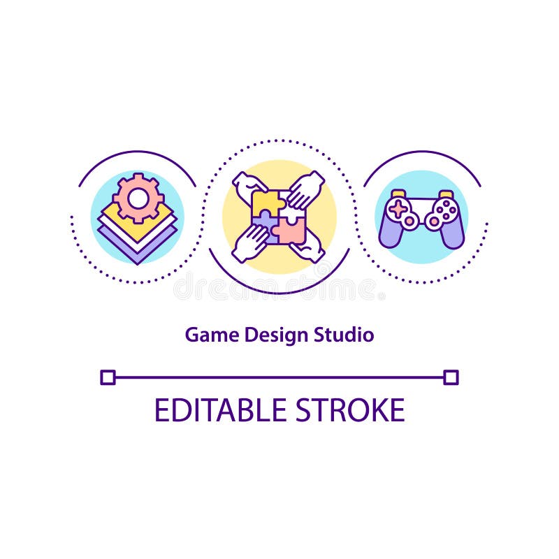 Game Design Studio Concept Icon Stock Vector - Illustration of ...