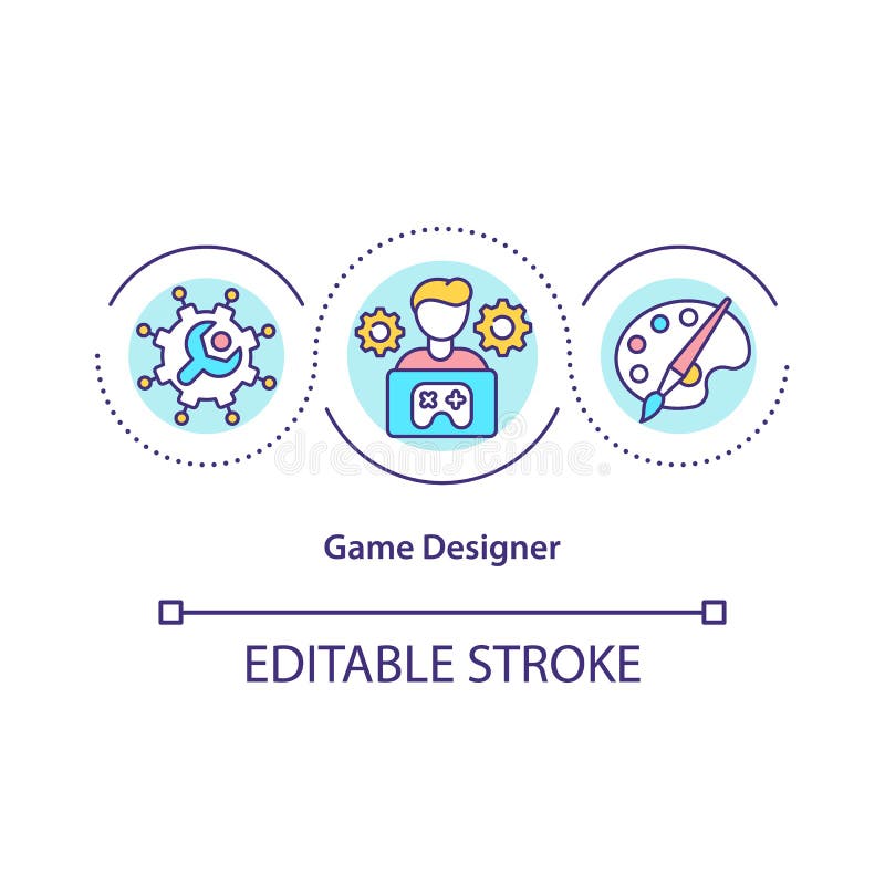 Game designer concept icon stock vector. Illustration of game - 208267416