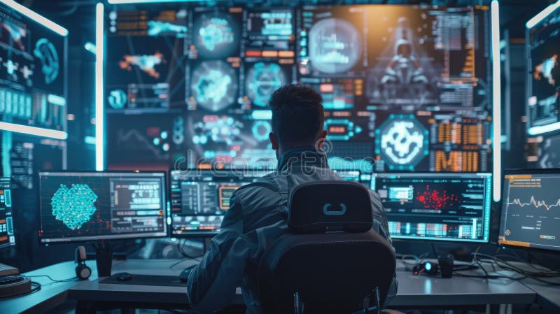 Game Developer with AI in Creative Workspace AIG60 Stock Photo - Image ...