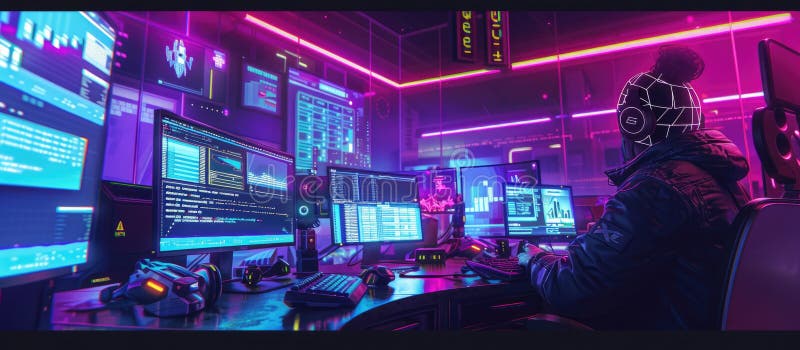 Game Developer with AI in Tech-Savvy Office AIG60 Stock Photo - Image ...