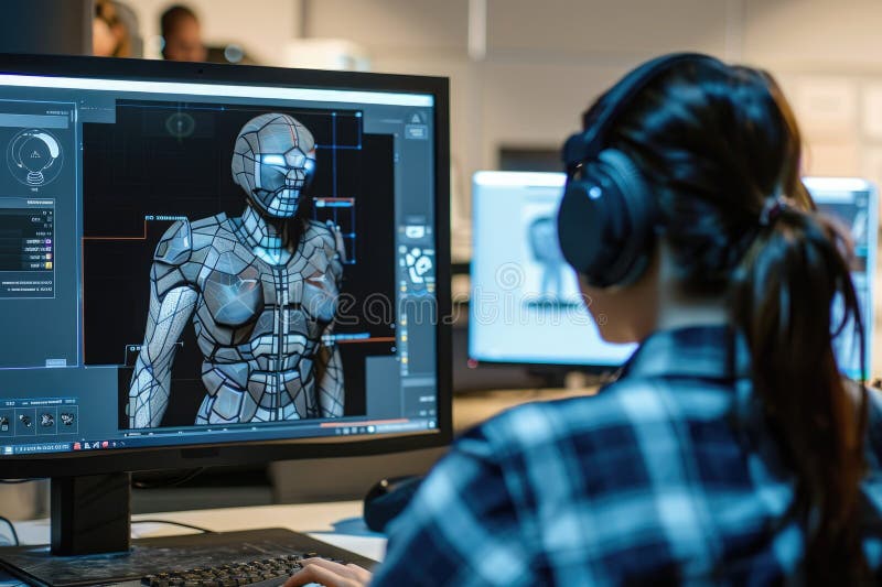 Game Developer and AI Muse Designing Character AIG60 Stock Photo ...